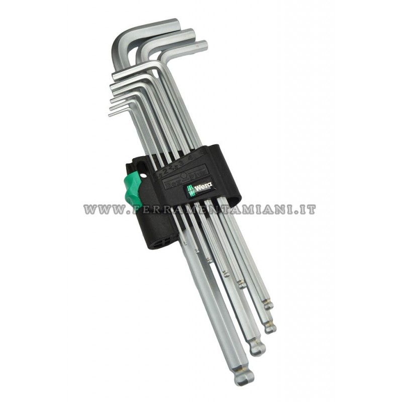 ASSORTIMENTO CHIAVI A “L” CROMATE WERA 9 50 PKL/9 ART. 05022087001 7920