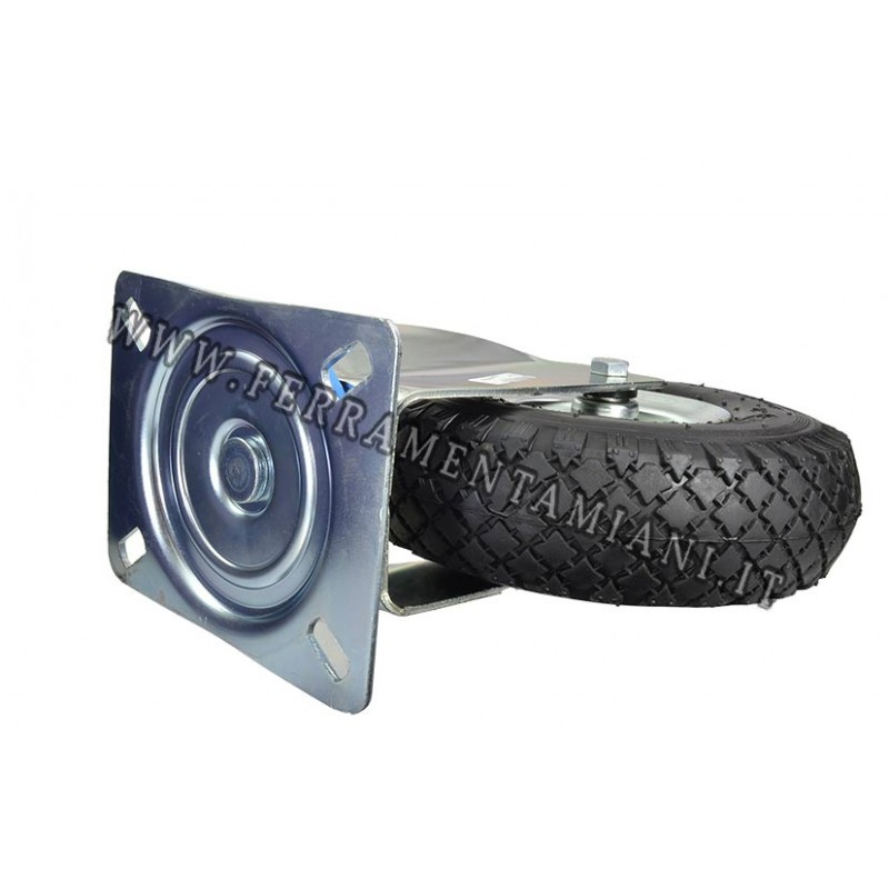 RUOTA PNEUMATICA 260 MM CON RULLI PIASTR A GIREVOLE RUINCAR ART ...