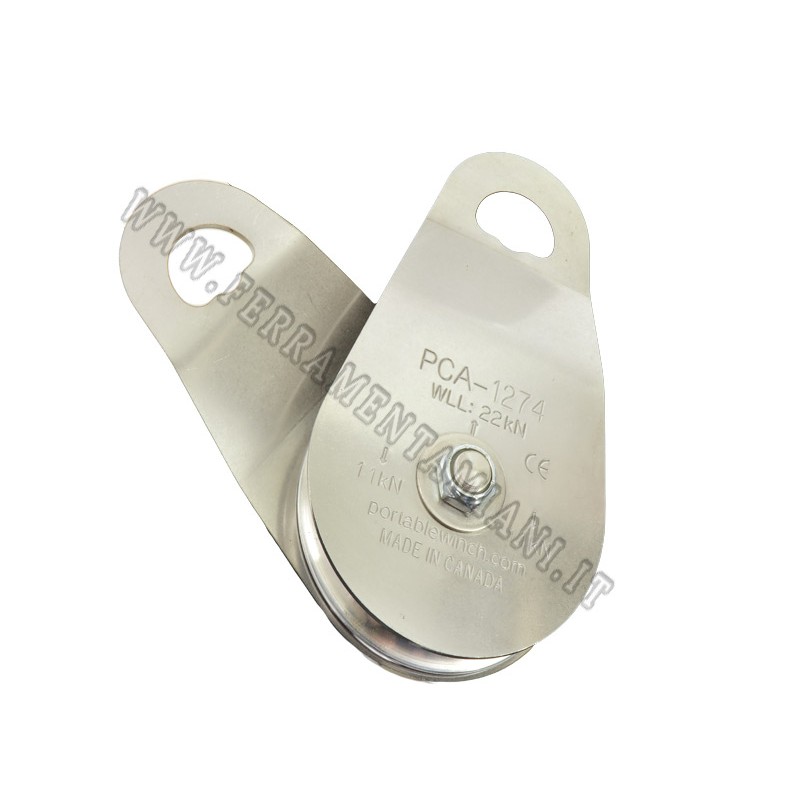 PULEGGIA SINGOLA IN INOX CON FLANGE ROTA NTI 2.200 KG ART. PCA-1274 7206