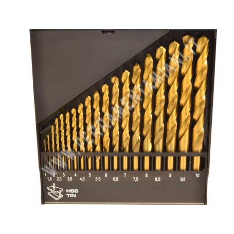 SET DA 19 PZ DI PUNTE PER ACCIAIO HSS-TI N DA 1 A 10 MM GRAPHITE ART ...